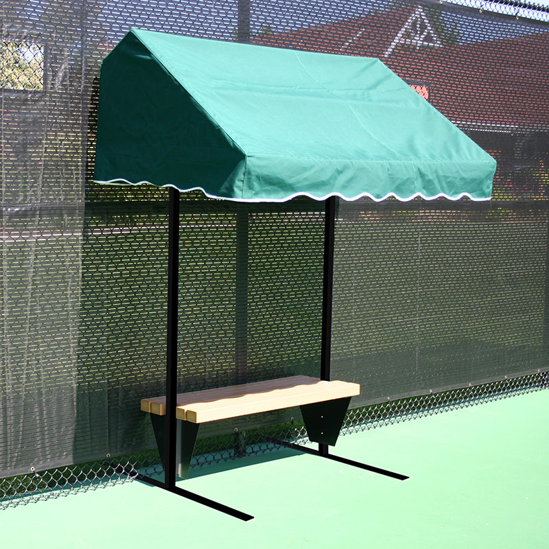 Tennis or Pickleball Court Cabana Shade Benches