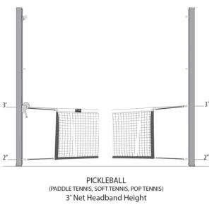 Douglas® 4″ SQ Aluminum Adjustable Volleyball Net
