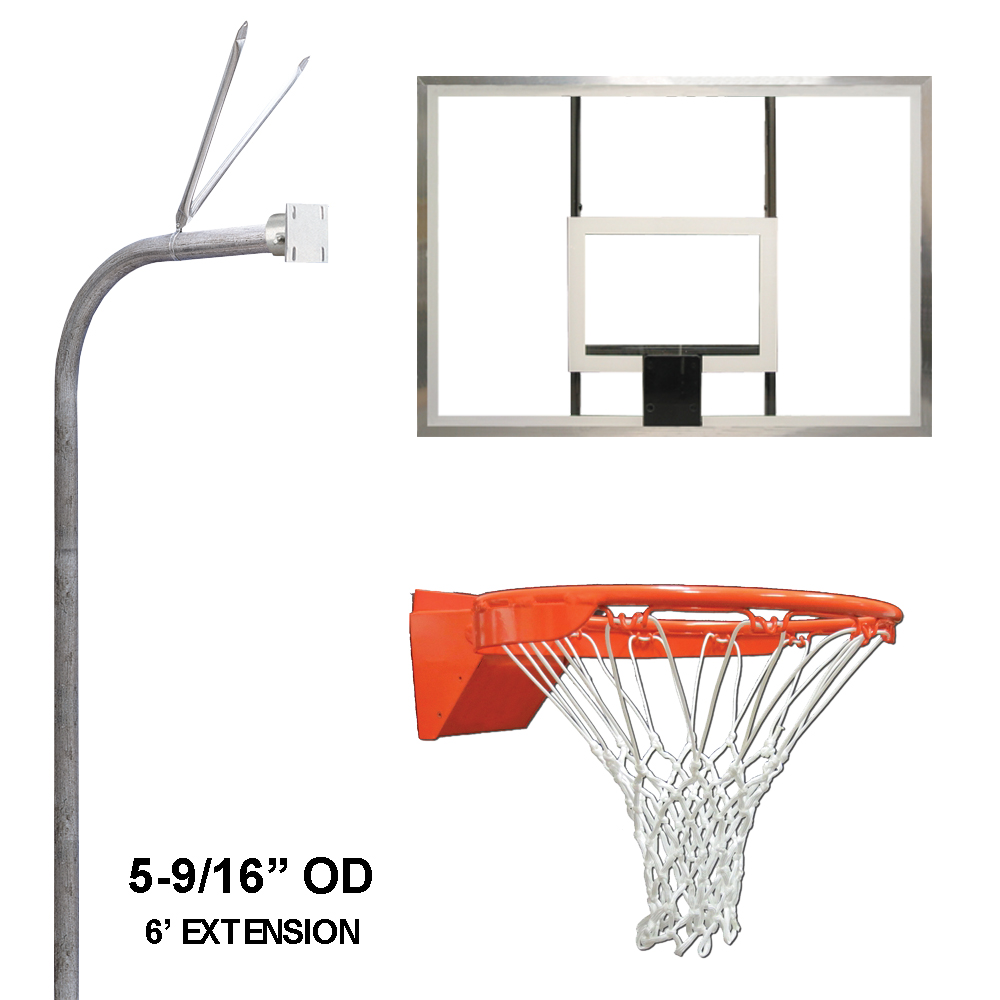 Fixed System Gooseneck 5-9/16 RPGR Basketball System